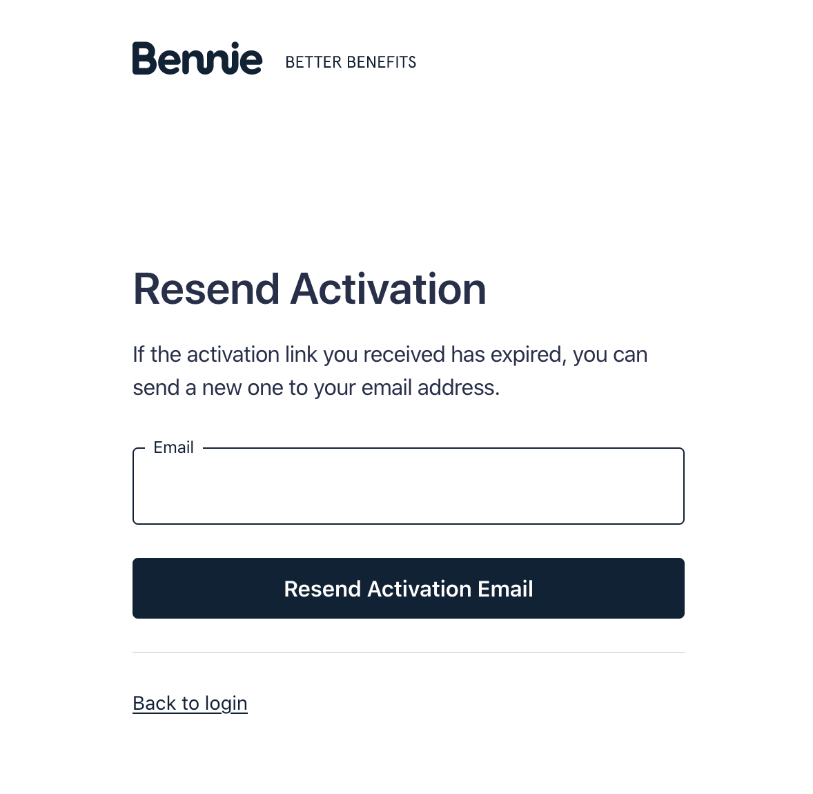 Expired Activation Link – Bennie